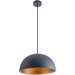 Paco Home Pendelleuchte &raquo;SAWYER&laquo; E27 H&auml;ngelampe Esszimmer K&uuml;chenlampe H&auml;ngend 1,5m Textilkabel &Atilde; ̃40,5cm schwarz