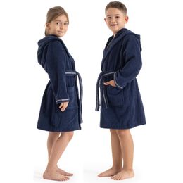 Bruno Banani Kinderbademantel &raquo;Danny, Ideal f&uuml;r Zuhause, Schwimmbad oder im Urlaub&laquo; 1 Stk. mit Logostreifen, aus 100% Baumwolle blau Walkfrottee
