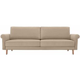 Creation BY ROLF BENZ 3-Sitzer &raquo;CR.450, Designsofa, Loungesofa&laquo; modern Landhaus, Breite 208 cm, F&uuml;&szlig;e in Nussbaum beige NaturLEDER OSKAR (echtes 