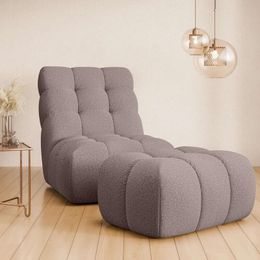 Home Affaire XXL-Sessel &raquo;AURELIAN Loveseat XXL mit Hocker im Set, Lese-Sessel, Relaxsessel,&laquo; mit Wellenunterfederung, Struktur fein, Struktur grob, 