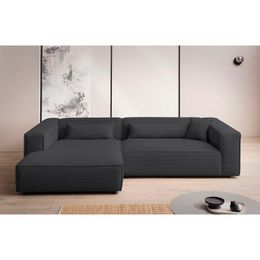 LeGer Home by Lena Gercke Ecksofa &raquo;PIARA XXL, Big-Sofa, Cord, Leinenoptik o. Strukturstoff, L-Form&laquo; wahlweise Ottomane rechts/links, Kedernaht, extra 
