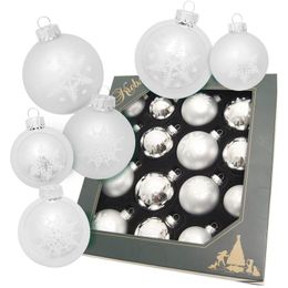 Weihnachtsbaumkugel &raquo;Schneeflocke silberfarben&laquo; Weihnachtsdeko, Christbaumschmuck, Christbaumkugeln aus Glas silber Glas