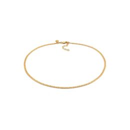 Elli Premium Damen Kette ohne Anh&auml;nger &raquo;Choker St&auml;bchen-Panzerkette Basic 925 Silber&laquo; gold