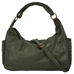 Samantha Look Damen Henkeltasche echt Leder, Made in Italy gr&uuml;n