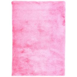 CarpetFine Hochflor-Teppich &raquo;Breeze&laquo; rechteckig 45 mm H&ouml;he besonders weich mit leichtem Glanz Garn, Wohnzimmer rosa Polyester B : 240cm 1 Stk., 45mm, 