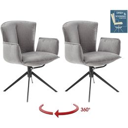 MCA furniture 4-Fu&szlig;stuhl &raquo;NALON Esszimmerstuhl (2er Set) - Stuhl&laquo; (Set) 2 Stk.360&deg; drehbar, Schwingfunktion, Metall, Veloursoptik, belastbar 120 kg 