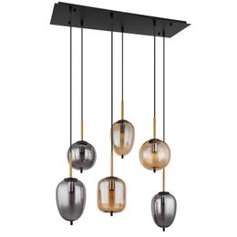 Globo LIGHTING Pendelleuchte &raquo;BLACKY&laquo; E14 1 Stk. H&auml;ngelampe, H&auml;ngeleuchte, verschiedene Gl&auml;ser, modern, Essbereich schwarz