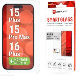 Displex Displayschutzglas &raquo;Smart Glass Screen Protection&laquo; f&uuml;r Apple iPhone 16 Plus;Apple iPhone 15 Plus;Apple iPhone 15 Pro Max Displayschutzfolie, 