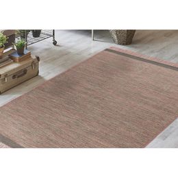 Arte Espina Teppich &raquo;Nomad 8064&laquo; rechteckig 11 mm H&ouml;he Handgemachter Fransenteppich in neutralem Design rosa Wolle