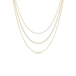Elli Damen Gliederkette &raquo;Basic Layer Lagen Look Trend Blogger 925 Silber&laquo; gold