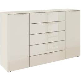 Rauch Schubkastenkommode &raquo;Kommode T&uuml;rkommode Sideboard Kombikommode FLIPP mit Glasfront&laquo; Breite 160/180 cm mit 4 Einlegeb&ouml;den, 2-t&uuml;rig, 5 Schubladen, 