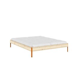 Karup Design Bettgestell &raquo;CORE BED Bodenbett, Holzrahmen, Futonbett, Jugendbett, Holzbett&laquo; Massivholzbett mit Lattenrost, Kiefer massiv, Doppelbett ohne Kopfteil