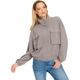 Heine Damen Sweatjacke mit Blasebalg-Taschen taupe Gr&ouml;&szlig;e 48