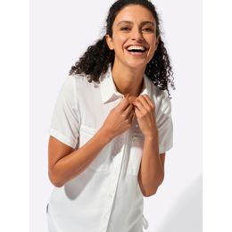 CR&Eacute;ATION L Damen Longbluse mit langen Seitenschlitzen wei&szlig; Gr&ouml;&szlig;e 46