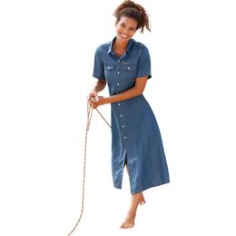 CR&Eacute;ATION L Damen Jeanskleid in A-Form blue-stone-washed Gr&ouml;&szlig;e 42