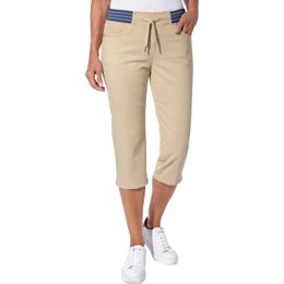 CR&Eacute;ATION L Damen Caprijeans mit Rundum-Dehnbund sand Gr&ouml;&szlig;e 38