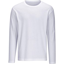 Herren Langarmshirt aus reiner Baumwolle wei&szlig;, Gr&ouml;&szlig;e 44/46