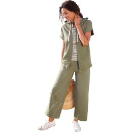 CR&Eacute;ATION L Damen Sweatjacke mit Kapuze khaki Gr&ouml;&szlig;e 46