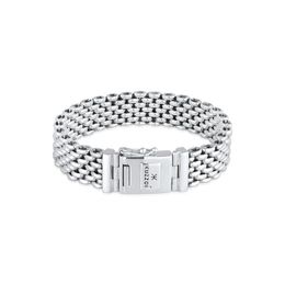 Kuzzoi Herren Armband &raquo;Herren Breit Massiv Kastenverschluss 925 Silber&laquo; silber