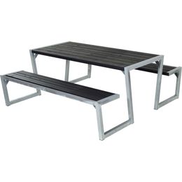 Plus Garten-Essgruppe &raquo;&raquo;Zigma&laquo; Kombim&ouml;bel&laquo; 1 Stk. tlg. 176x190x73/45,5 cm schwarz FSC -zertifizierter Holzwerkstoff, Stahl