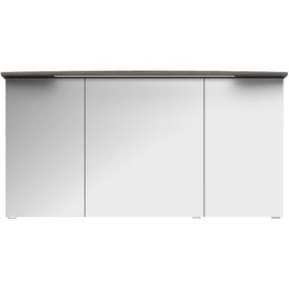 Badezimmerspiegelschrank &raquo;Serie 4010 Badezimmer-Spiegelschrank inkl. LED-Beleuchtung im Kranz&laquo; Badschrank 142 cm breit, 3 T&uuml;ren, 6 Glas-Einlegeb&ouml;den, 