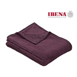 Ibena Wohndecke &raquo;Uni Fleecedecke Olbia&laquo; einfarbig schick, Kuscheldecke lila Polyester