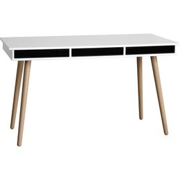 Schreibtisch &raquo;Mistral B&uuml;rotisch, Arbeitstisch, Tisch, Computertisch&laquo; Holzbeinen, B: 137,4 cm, Designm&ouml;bel schwarz