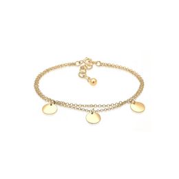 Elli Damen Armband &raquo;2-reihig mit Pl&auml;ttchen 925 Silber&laquo; gold