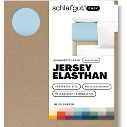 Schlafgut Spannbettlaken &raquo;EASY Jersey Elasthan Boxspring&laquo; MADE IN GREEN by OEKO-TEX blau Jersey, Obermaterial: 95% Baumwolle, 5% Elasthan