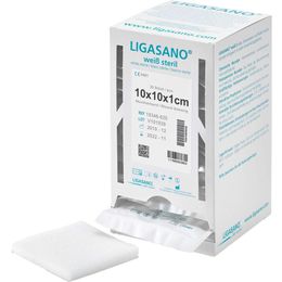 Ligasano wei&szlig; Verband 1x10x10 cm steril Spenderbox 20 St