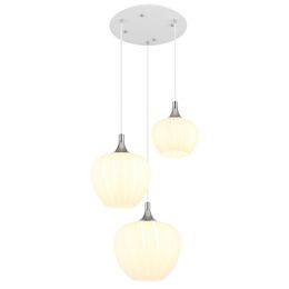 Globo LIGHTING H&auml;ngeleuchte &raquo;MAXY&laquo; E27 1 Stk. H&auml;ngelampe/Pendelleuchte/Glas klar/H&ouml;he k&uuml;rzbar/&oslash;: 480mm wei&szlig;