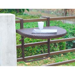 Garden Pleasure Balkonh&auml;ngetisch &raquo;Rattan&laquo; Polyrattan, klappbar, 60x50 cm braun
