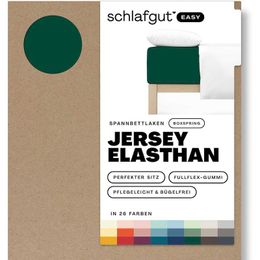 Schlafgut Spannbettlaken &raquo;EASY Jersey Elasthan Boxspring&laquo; MADE IN GREEN by OEKO-TEX gr&uuml;n Jersey, Obermaterial: 95% Baumwolle, 5% Elasthan