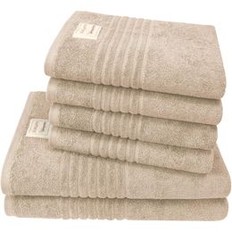 Dyckhoff Handtuch Set &raquo;Nature&laquo; Set 6 Stk. Frottier 6er Set: 4x Handt&uuml;cher, je 50 x 100 cm & 2x Badetuch 70 x 140 cm grau Frottier, Obermaterial: 100% Baumwolle