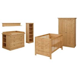 OTTO home Babyzimmer-Komplettset &raquo;Indra, FSC zertifiziertes Massivholz, zum Jugendzimmer umgestaltbar&laquo; Kleiderschrank, Bett, Kommode + Aufsatz, 