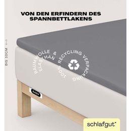 Schlafgut Spannbettlaken &raquo;EASY Jersey Elasthan Topper&laquo; MADE IN GREEN by OEKO-TEX grau Jersey, Obermaterial: 95% Baumwolle, 5% Elasthan