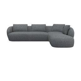 FLEXLUX Ecksofa &raquo;Torino, rund, L-Form, Sofa-Ecke mit Ottomane&laquo; Modernes, organisches Sofa-Design, Kaltschaum, Wellenunterfederung gr&uuml;n