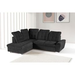 WERK2 Ecksofa &raquo;Brindisi, Multifunktion, bequem & komfortabel, Breite 263cm, L-Form&laquo; mit verstellbaren Kopfteilen, Bettfunktion & Bettkasten grau 92% 