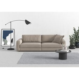 Trendmanufaktur Big-Sofa &raquo;Bourbon&laquo; extra tiefe Sitzfl&auml;che, wahlweise mit Sitztiefenverstellung bestellbar grau 100% Polyester