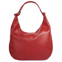 CLUTY Damen Shopper echt Leder, Made in Italy rot