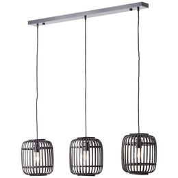 Brilliant Pendelleuchte &raquo;Woodrow&laquo; E27 1 Stk. Bambus Lampe, Nature-Style, 130 x 105 cm, E27 schwarz