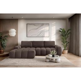 OTTO home Ecksofa &raquo;AZITA L-Form, 270 cm - OTTO. Verl&auml;ssliche Qualit&auml;t.&laquo; wahlweise als Schlafsofa m. Bettkasten, Bubble-Optik braun 100% Polyester