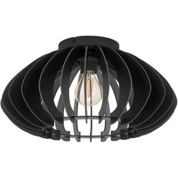 Eglo Deckenleuchte &raquo;Cossano Deckenlampe, Vintage, Retro, Japandi, E27, Flurlampe, Lampe&laquo; E27 1 Stk. Wand-/Deckenleuchte - H23,5 x &Oslash;45 cm - schwarz - 