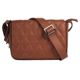 CLUTY Damen Henkeltasche echt Leder, Made in Italy braun