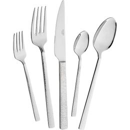 Mulex Besteck-Set &raquo;Besteck Genua, mit geh&auml;mmerter Struktur&laquo; ein Besteck mit au&szlig;ergew&ouml;hnlichem, glamour&ouml;sen Design silber Chromstahl