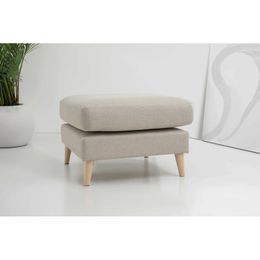Home Affaire Polsterhocker &raquo;MARSEILLE&laquo; Massivholzbeine Eiche, Landhausstil, Wellenunterfederung beige 100% Polyester