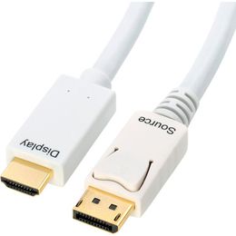 CSL Audio- & Video-Kabel &raquo;DisplayPort, HDMI Kabel, mehrfach geschirmt, verschiedene L&auml;ngen&laquo; DisplayPort HDMI DisplayPort HDMI 300 cm wei&szlig; Anwendung: 
