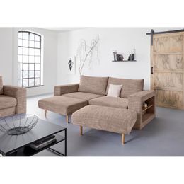 LOOKS by Wolfgang Joop 4-Sitzer &raquo;Looksvb&laquo; Verwandlungssofa: aus Sofa wird Sofa mit 2 Hockern, mit Regalfunktion beige