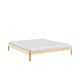 Karup Design Bettgestell &raquo;CORE BED Bodenbett, Holzrahmen, Futonbett, Jugendbett, Holzbett&laquo; Massivholzbett mit Lattenrost, Kiefer massiv, Doppelbett ohne Kopfteil