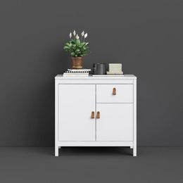 Home Affaire Sideboard &raquo;Madrid, Aufbewahrung, Schubladenschrank, Sideboard,&laquo; mit 2 T&uuml;ren und 2 Schublade, Breite 82 cm, H&ouml;he 80 cm wei&szlig; Spanplatte